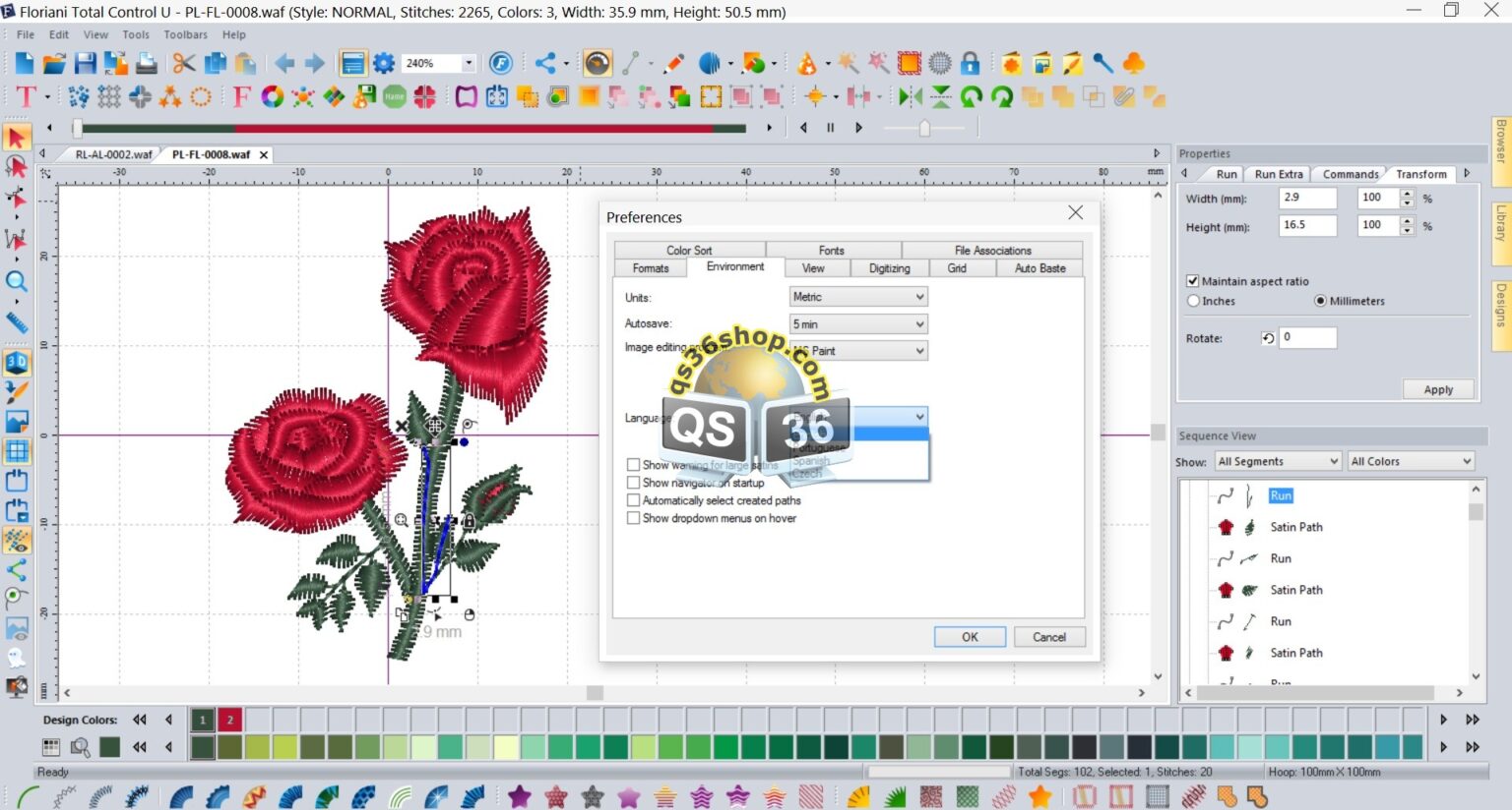 Floriani Total Control U Full – QS36 Shop