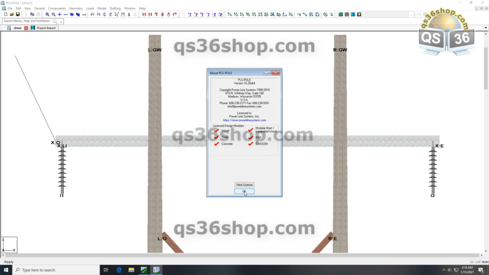 PLS-CADD 16.20 PLS-POLE TOWER CAISSON Full – QS36 Shop